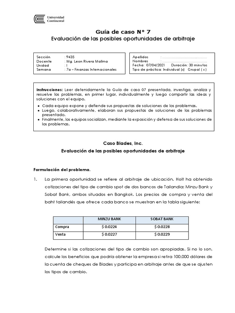 Cap 07 - Caso Blades, Inc | PDF | Arbitraje | Tipo de cambio