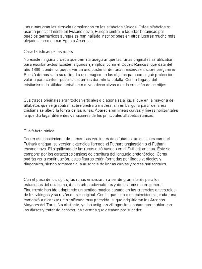 Historia y significado de las runas | PDF | Runas | Religión y creencia