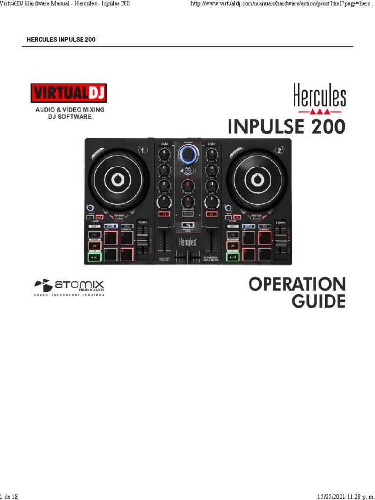 VirtualDJ Hardware Manual - Hercules - Inpulse 200 | PDF | Tempo ...