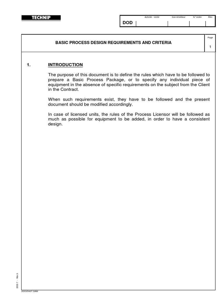 Basic Process Design Requirements and Criteria | PDF | Heat Exchanger ...