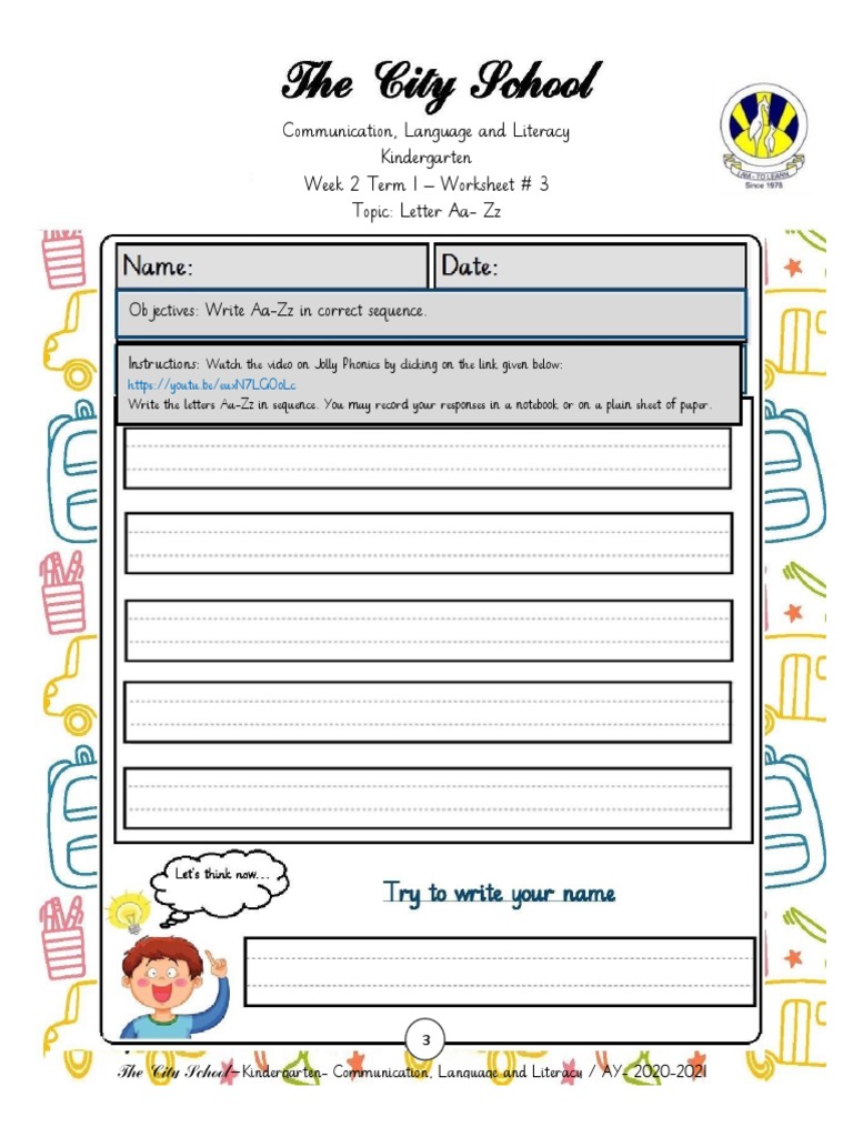 Week 2 Term 1 - Worksheet # 3 | PDF