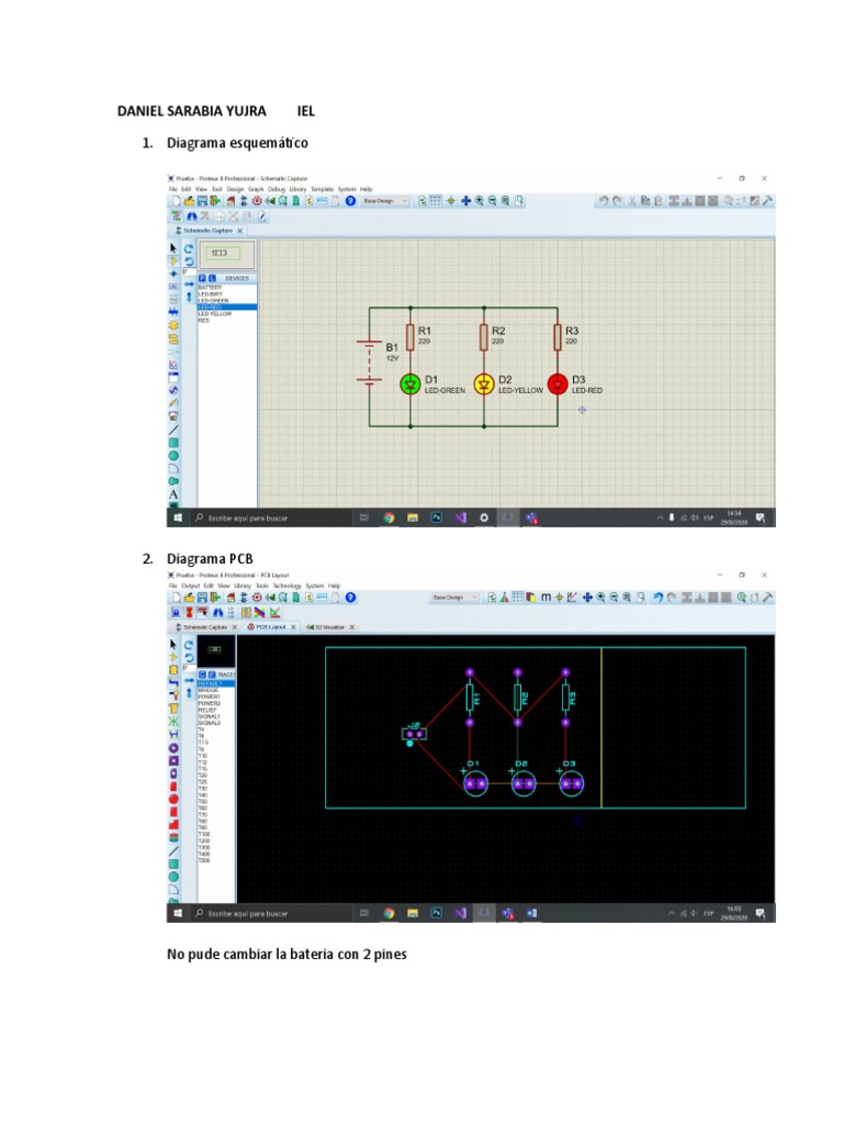 Practica 0 Proteus | PDF