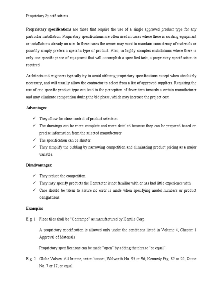 Proprietary Specification | PDF | Specification (Technical Standard ...
