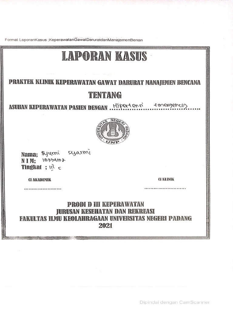 LK Hipertensi Emergency Ruang IGD - Syur | PDF