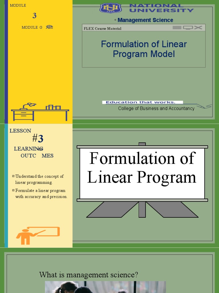 Formulation Of Linear Program Model Management Science Pdf Linear Programming Loss Function
