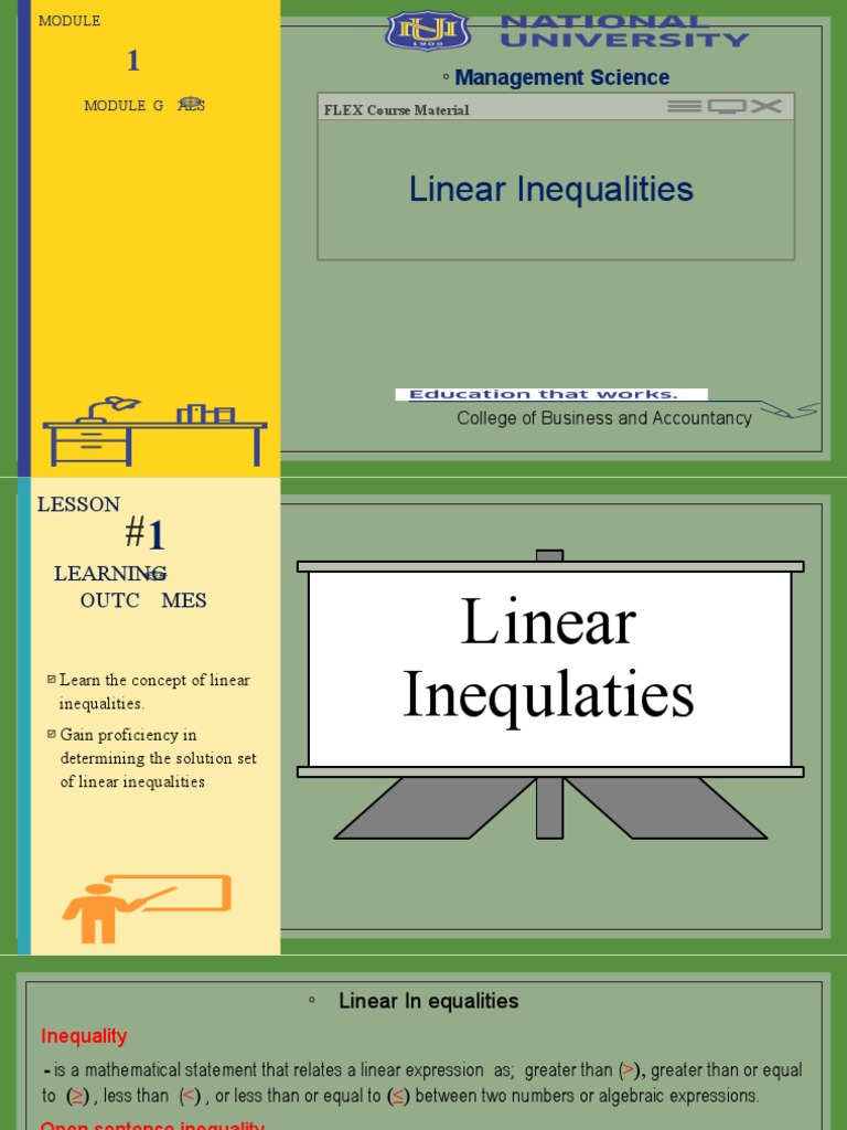 MANSCI Linear Inequalities | PDF | Inequality (Mathematics) | Linearity MANSCI Linear Inequalities | PDF | Inequality (Mathematics) | Linearity