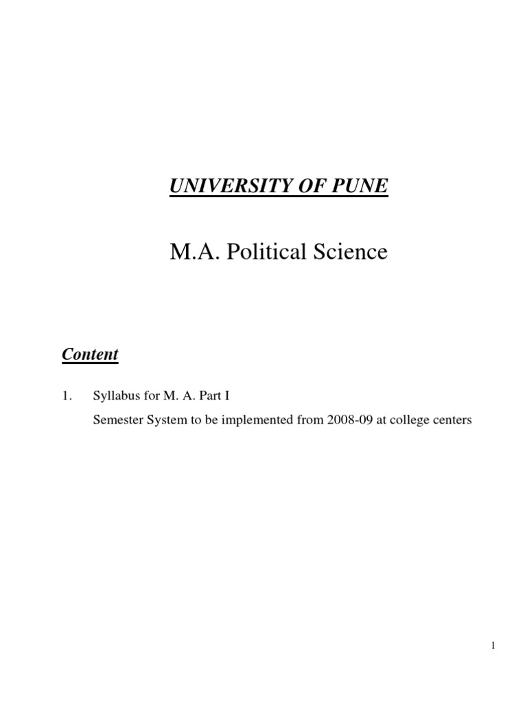 M.A. Political Science Syllabus | PDF | Liberty | Political Science