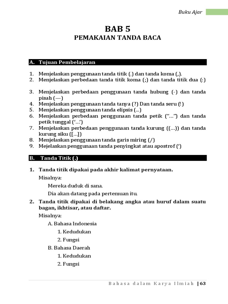 Pemakaian Tanda Baca | PDF