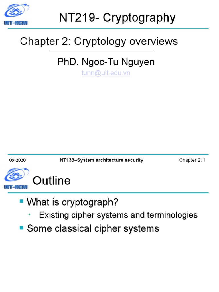 Chapter 2 Cryptology Overviews Nt219 Cryptography Pdf Cryptography Cryptanalysis