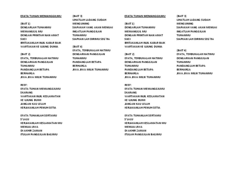 Mars Gidi Efata | PDF | Seni & Disiplin Bahasa | Agama & Spiritualitas