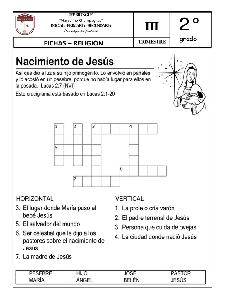 Nacimiento de Jesus Fichas | PDF