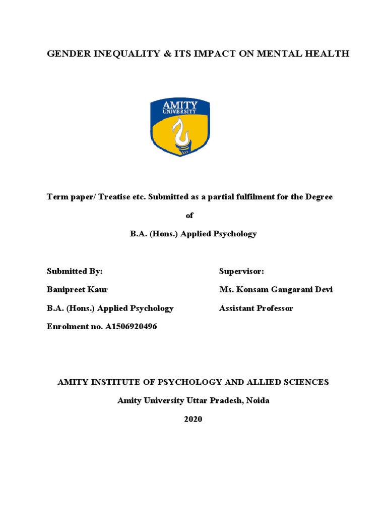 Final NTCC | PDF | Mental Disorder | Sexism