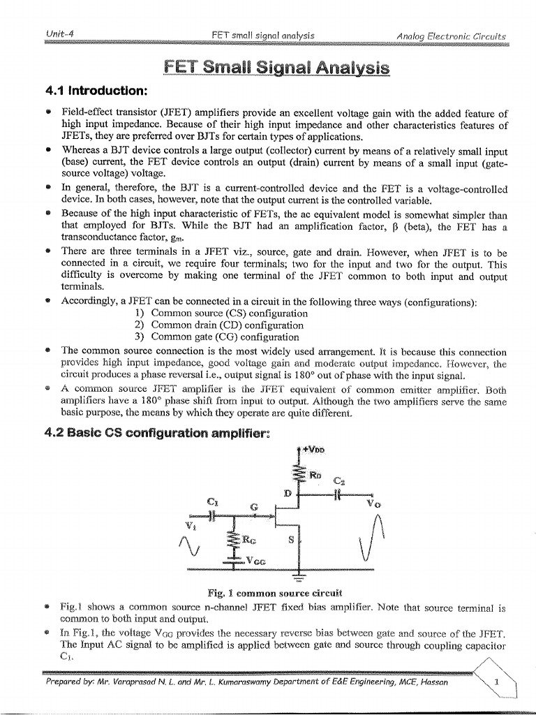 module-2b-FET Small Signal Analysis | PDF