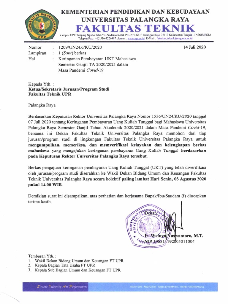 Keringanan UKT UPR Selama COVID-19 | PDF | Sains & Matematika