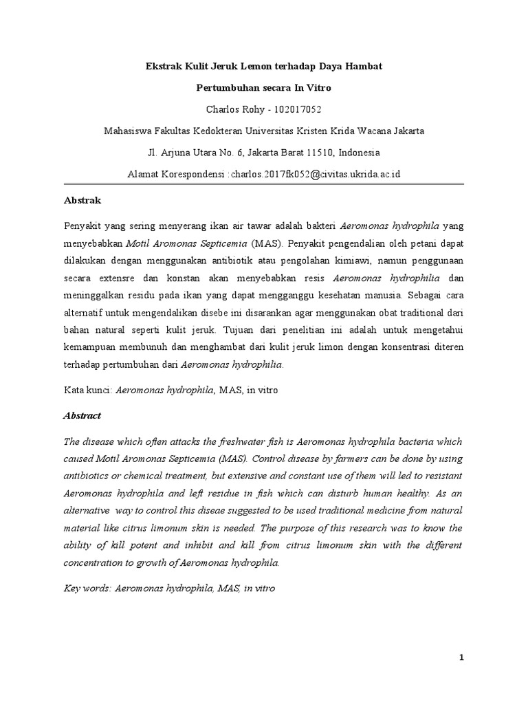 Ekstrak Kulit Jeruk Lemon | PDF