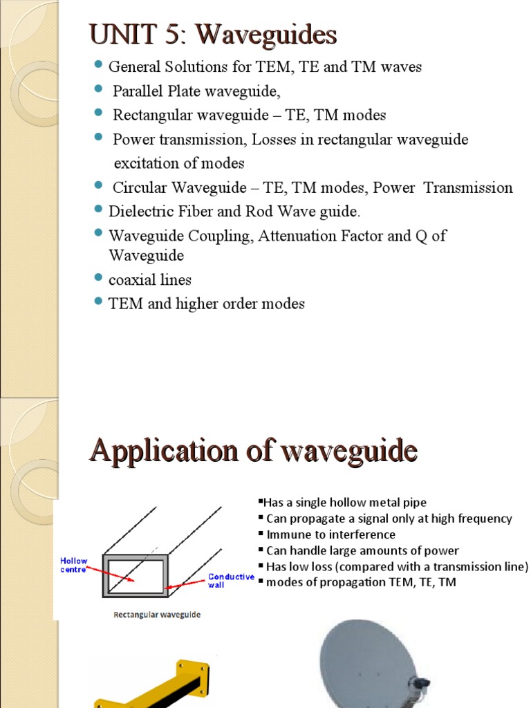 Waveguide Fundamentals: TE, TM Modes and Applications | PDF | Waveguide ...