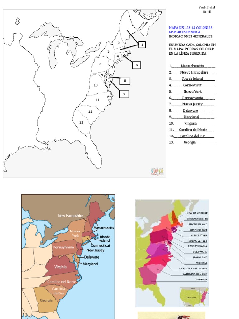 Mapa de Trece Colonias | PDF | Trece colonias | Política (general)