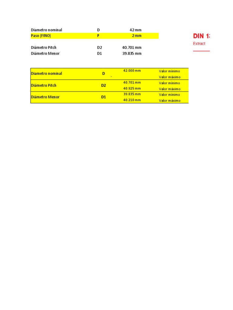 Perfil M42x2 (DIN 13) | PDF | Hogar, jardinería y bricolaje