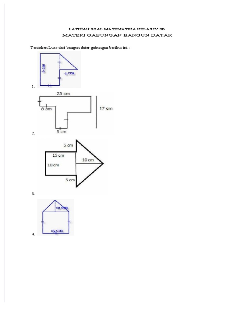 PDF Latihan Soal Matematika Kelas IV SD Materi Gabungan Bangun Datar | PDF