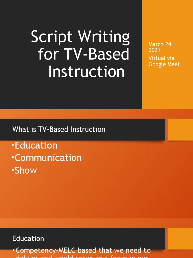 Script Writing For TV Based Instruction | PDF | Value (Ethics) | Perception