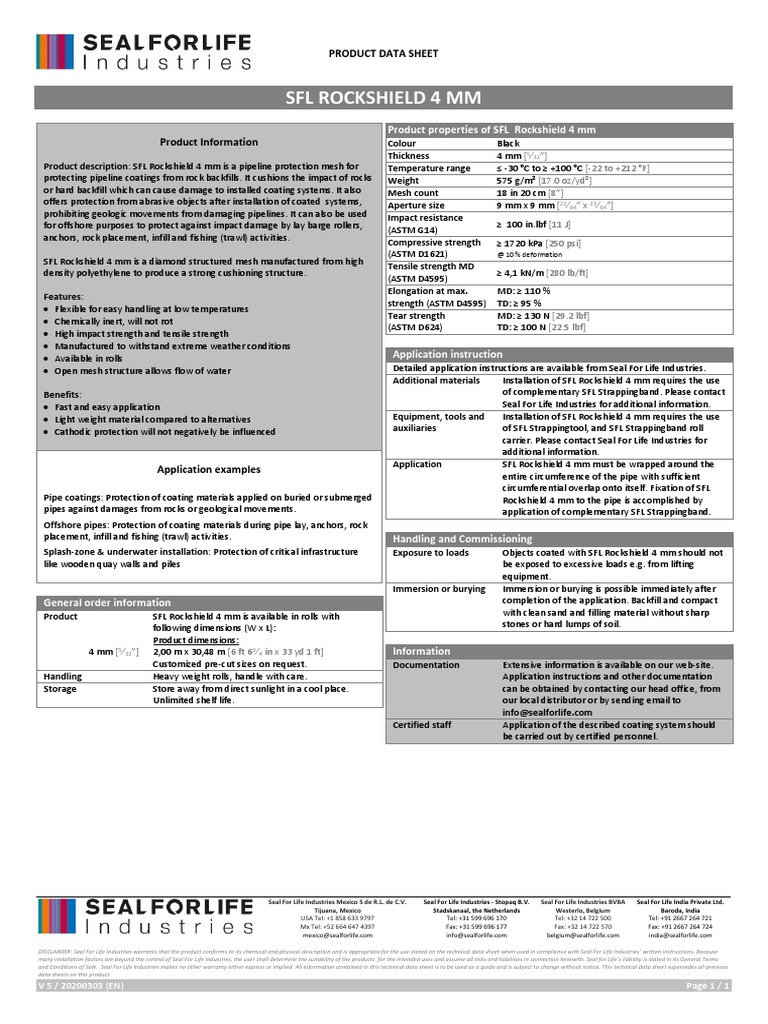 Rock Shield Material Data Sheet | PDF | Deep Foundation | Pipe (Fluid ...