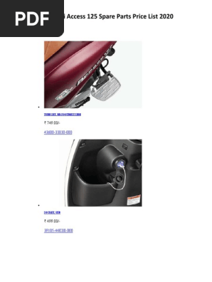 Suzuki Access 125 Spare Parts Rate | Reviewmotors.co