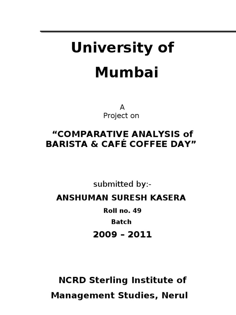 Anshuman Final Project Change | PDF | Coffeehouse | Retail