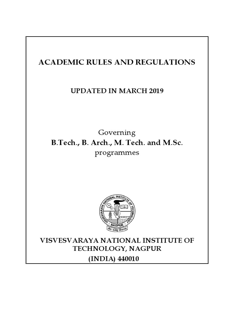Academic Rules and Regulations Updated in March 2019 | PDF | Course ...