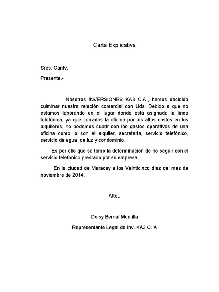 Carta Explicativa | PDF