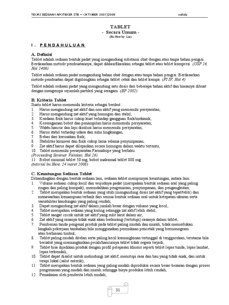 Tablet Secara Umum Re New by Lio | PDF