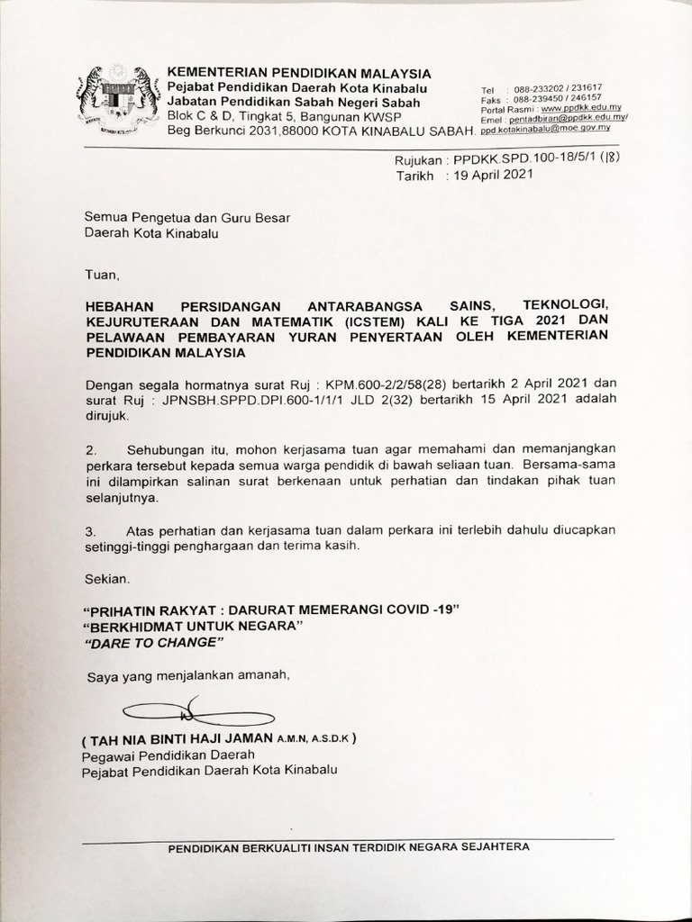 Surat Hebahan ICSTEM | PDF