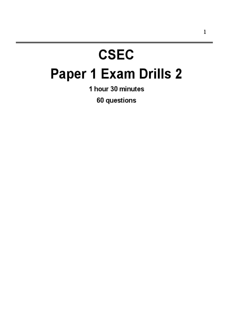 CSEC English A Paper 1 Exam Drills 2 | PDF