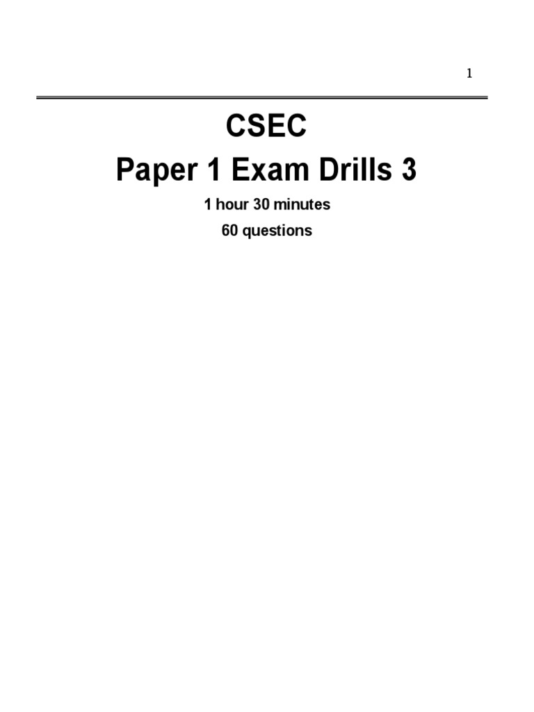 CSEC English A Paper 1 Exam Drills 3 | PDF