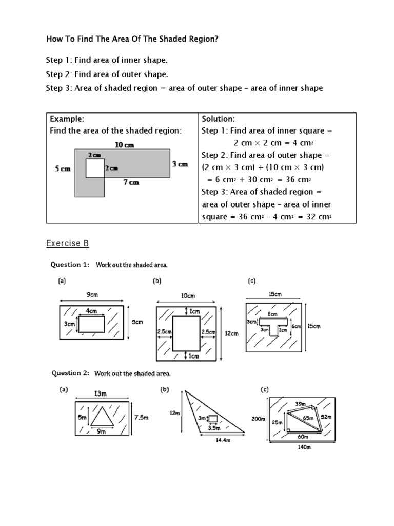Area of Shaded Region Explained | PDF | Teaching Methods & Materials ...