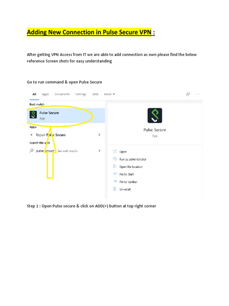 Adding New Connection in Pulse Secure VPN | PDF | Business