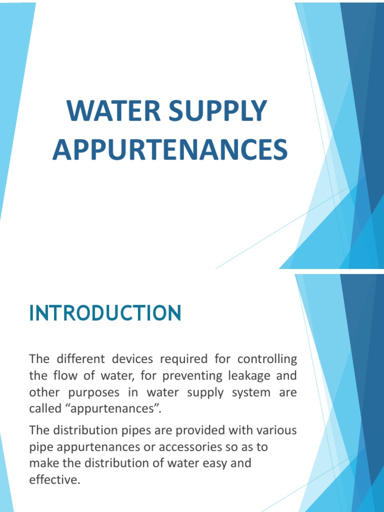 Water Supply Appurtenances | PDF | Valve | Tap (Valve)
