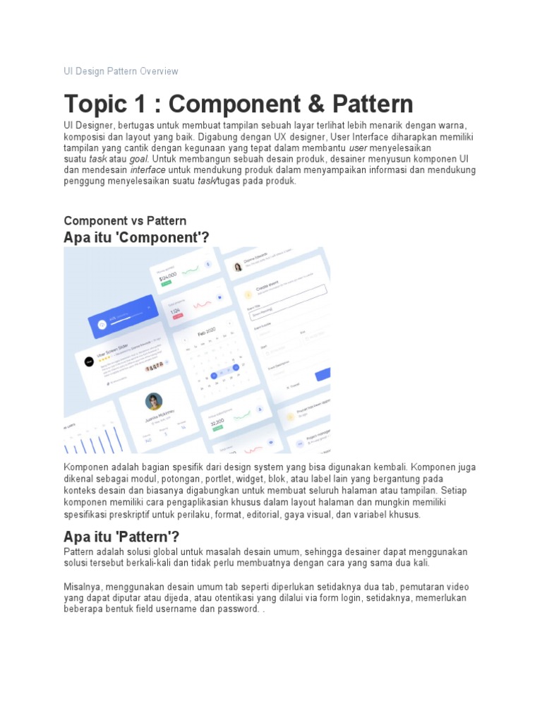 Topic 1: Component & Pattern | PDF