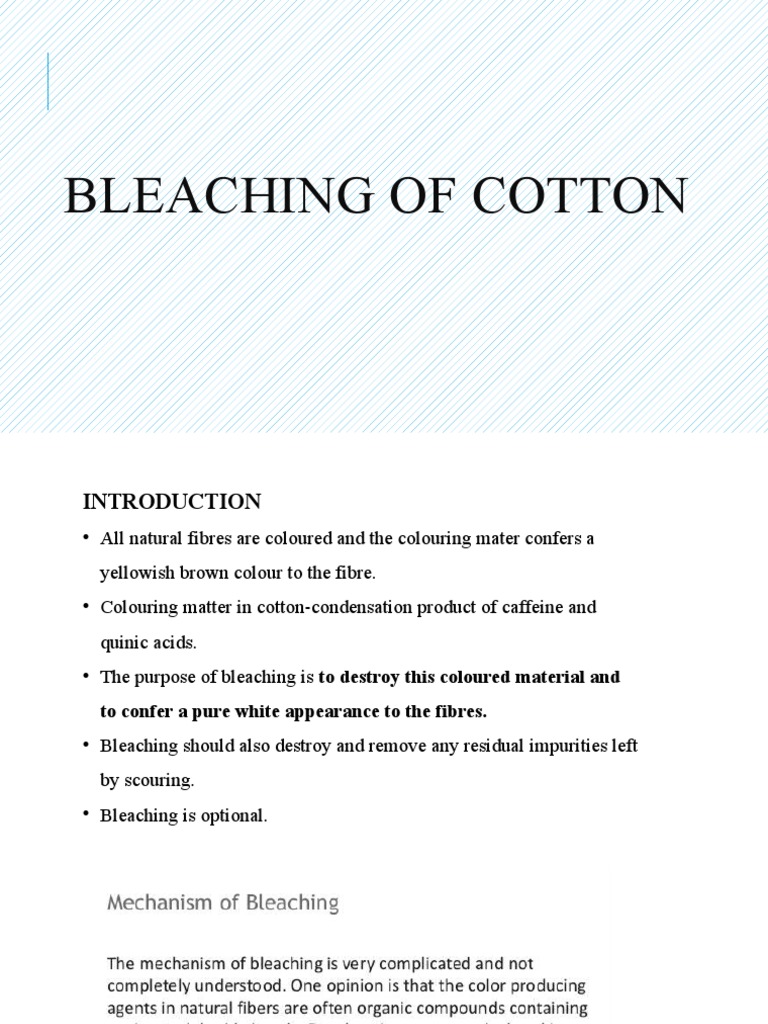 Bleaching of Cotton | PDF | Bleach | Hydrogen Peroxide