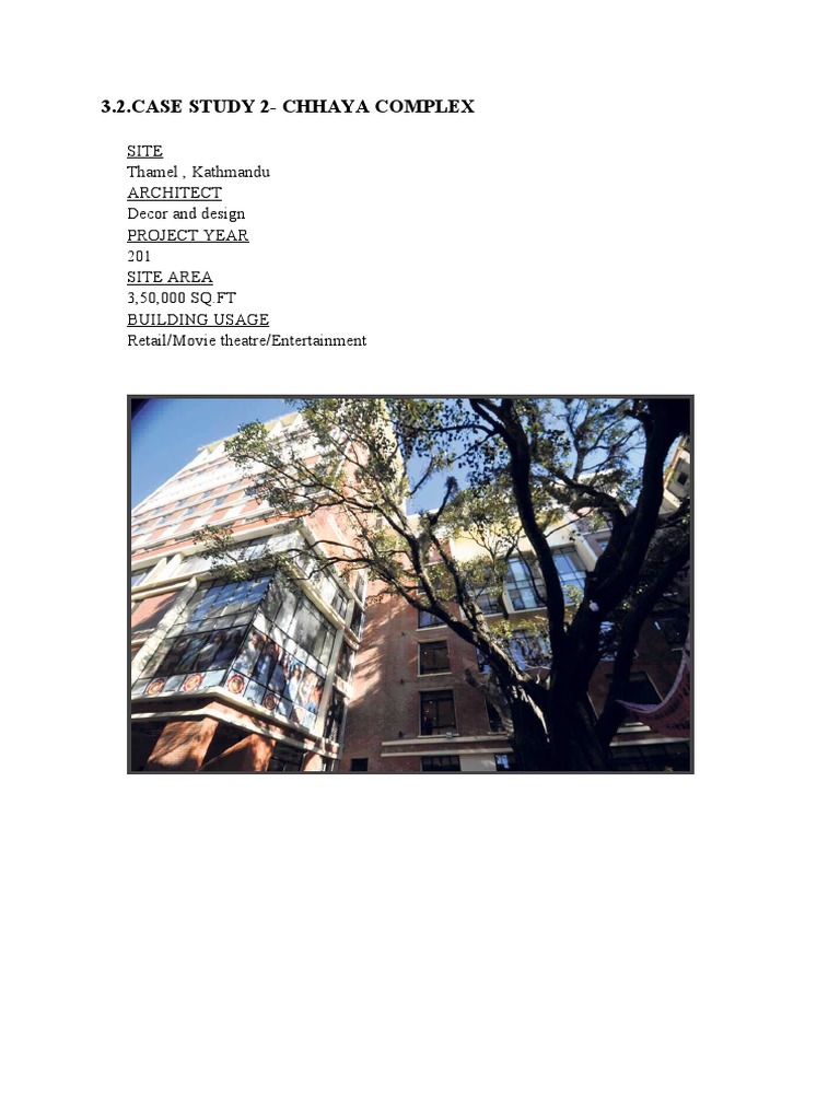 Chhaya Center Case Study | PDF | Basement | Elevator