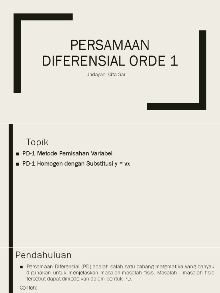 PD Orde 1 | PDF