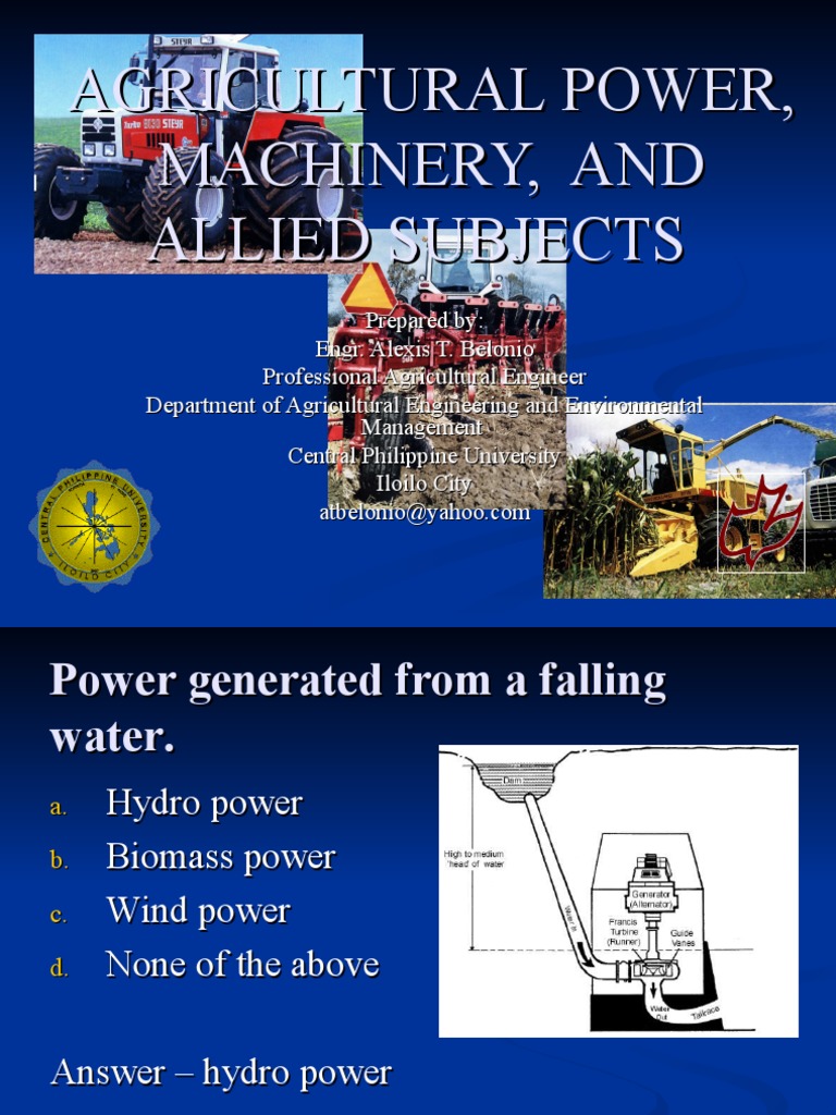 Agricultural Power and Machinery Overview | PDF | Gasification ...