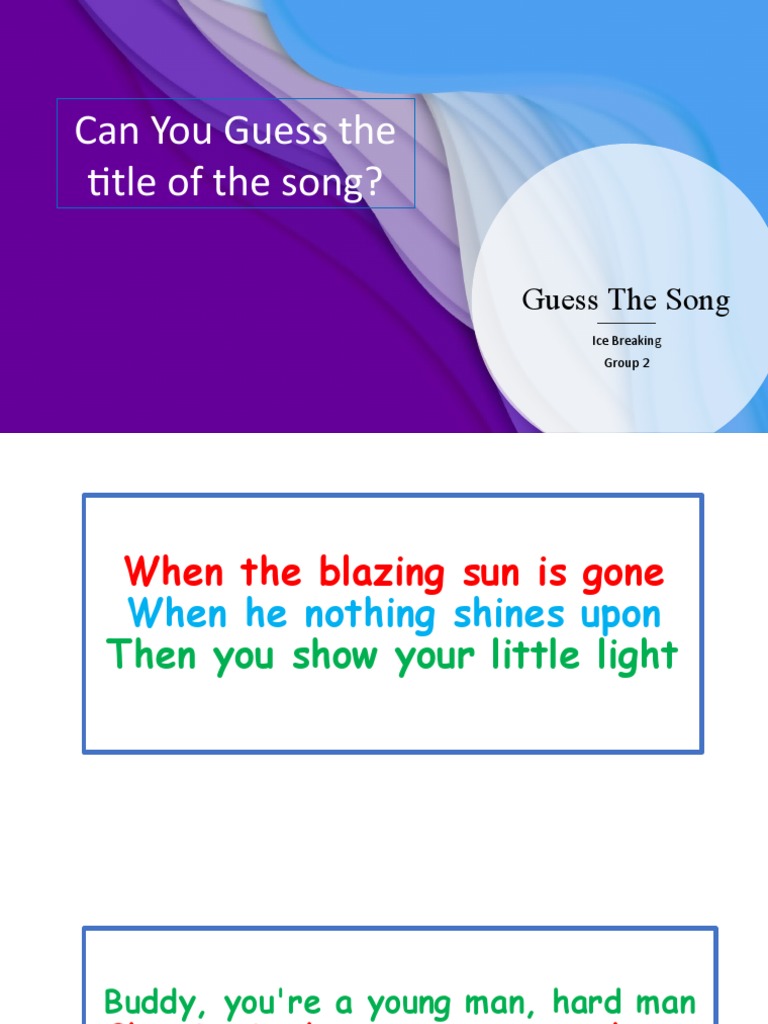 Song Lyrics Guessing Game | PDF