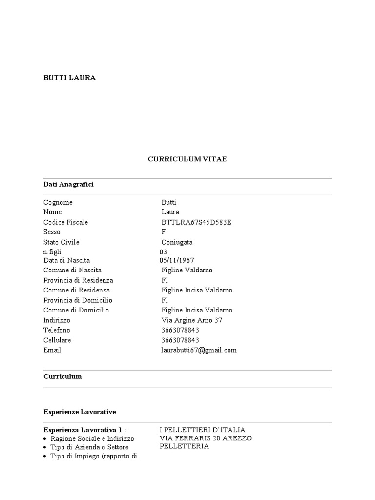 Curriculum Laura Butti | PDF Curriculum Laura Butti | PDF