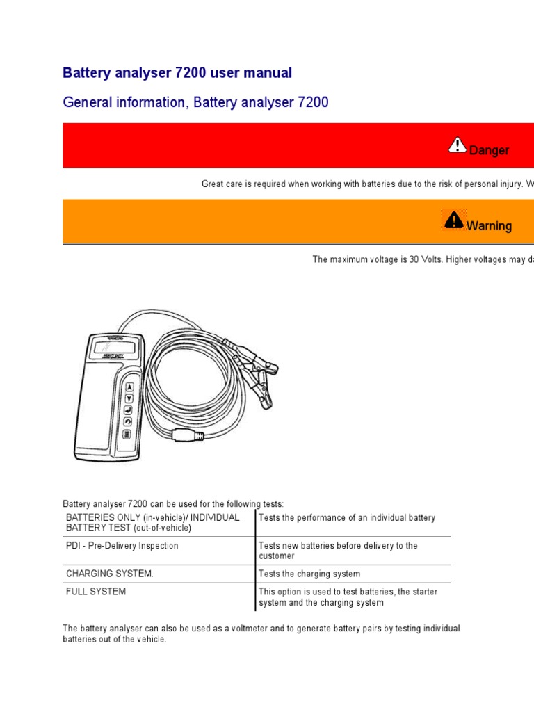 Battery Analyser 7200 User Manual | PDF | Voltage | Electromagnetism