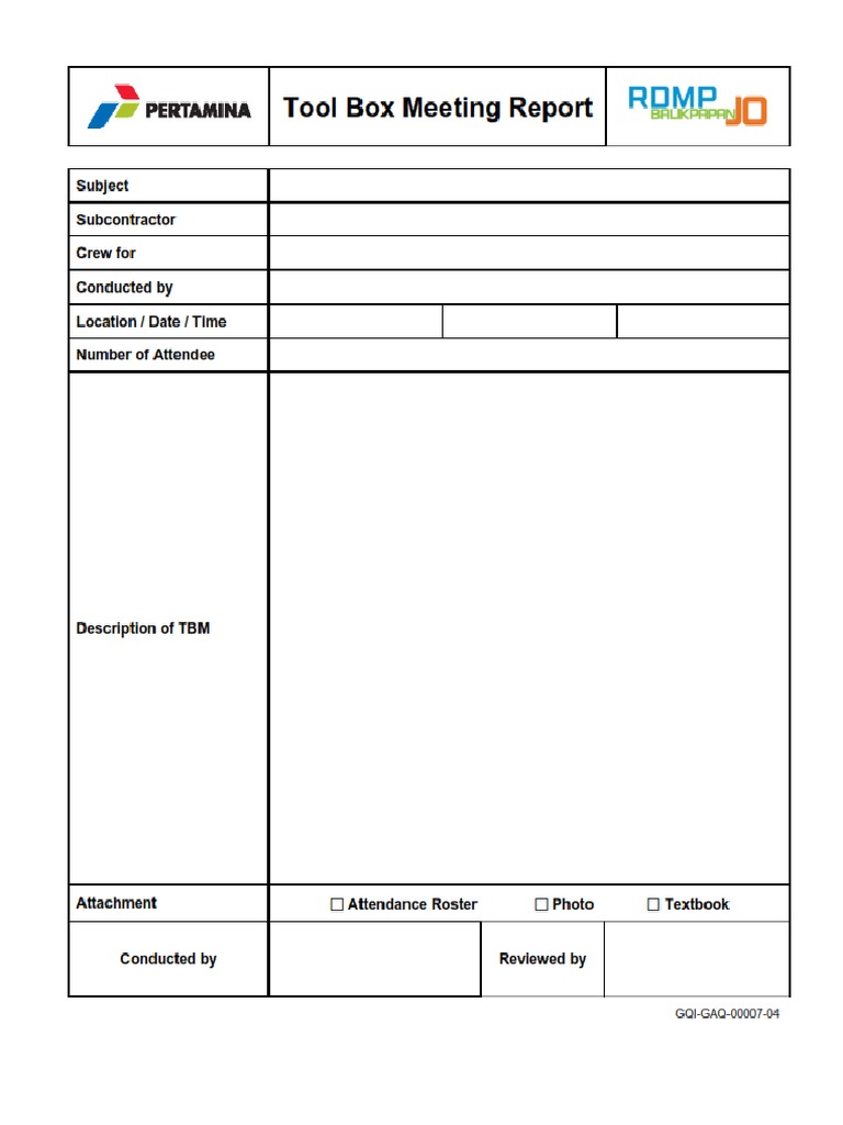 TBM Form | PDF