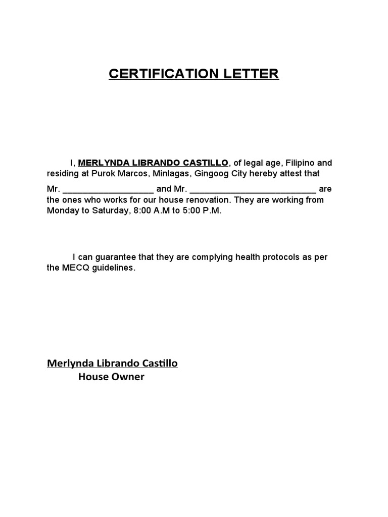 Certification Letter Panday | PDF