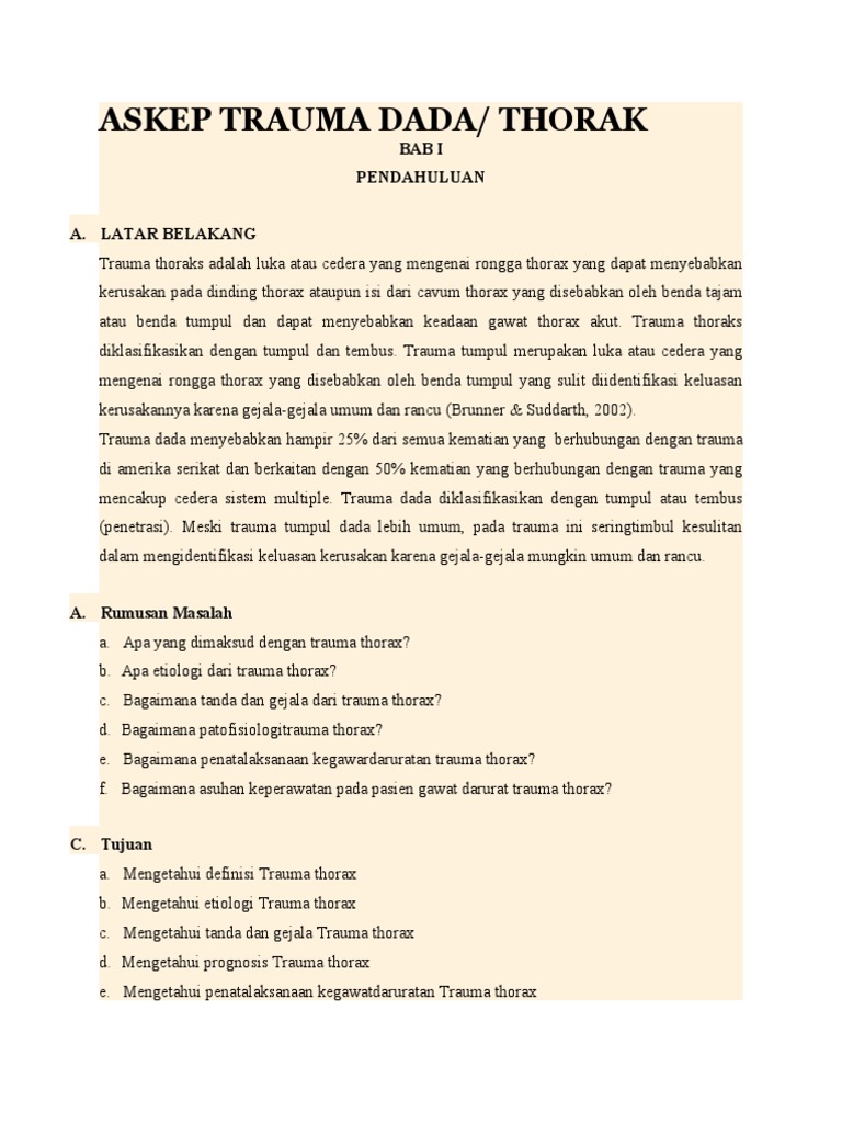 Askep Trauma Dada | PDF