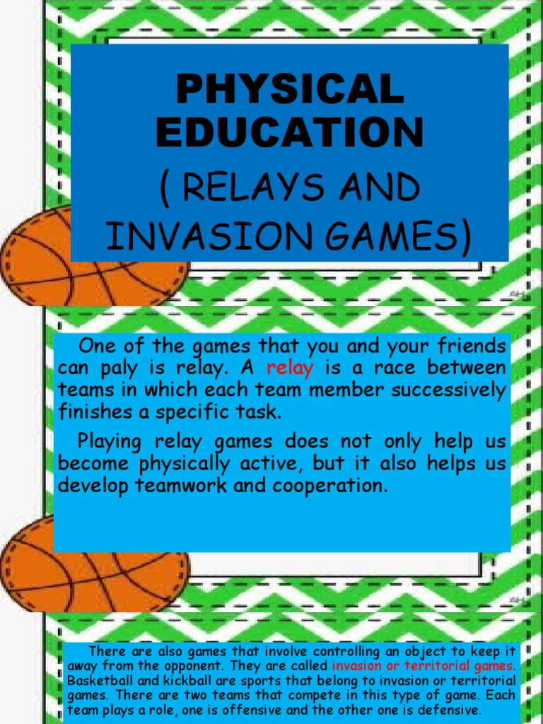 Physical Education: Relays and Invasion Games | PDF