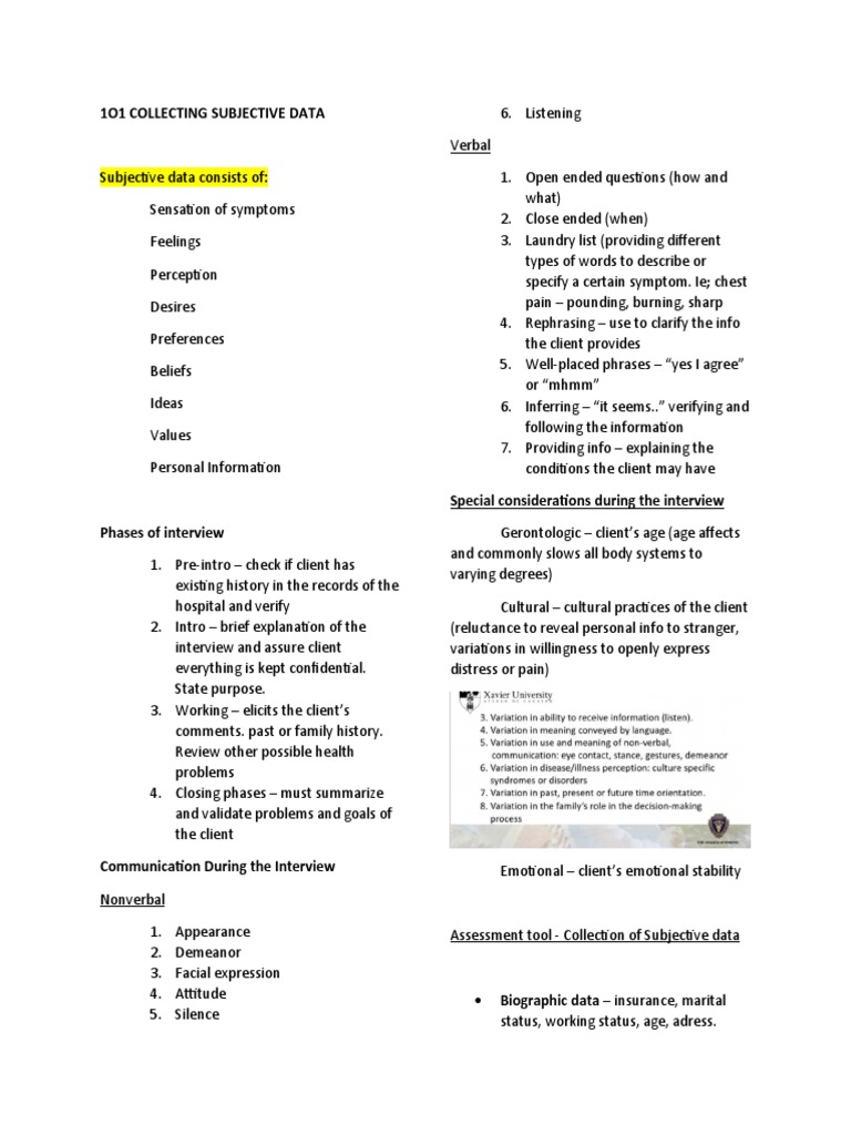 Collecting Subjective Data | PDF | Pain | Patient