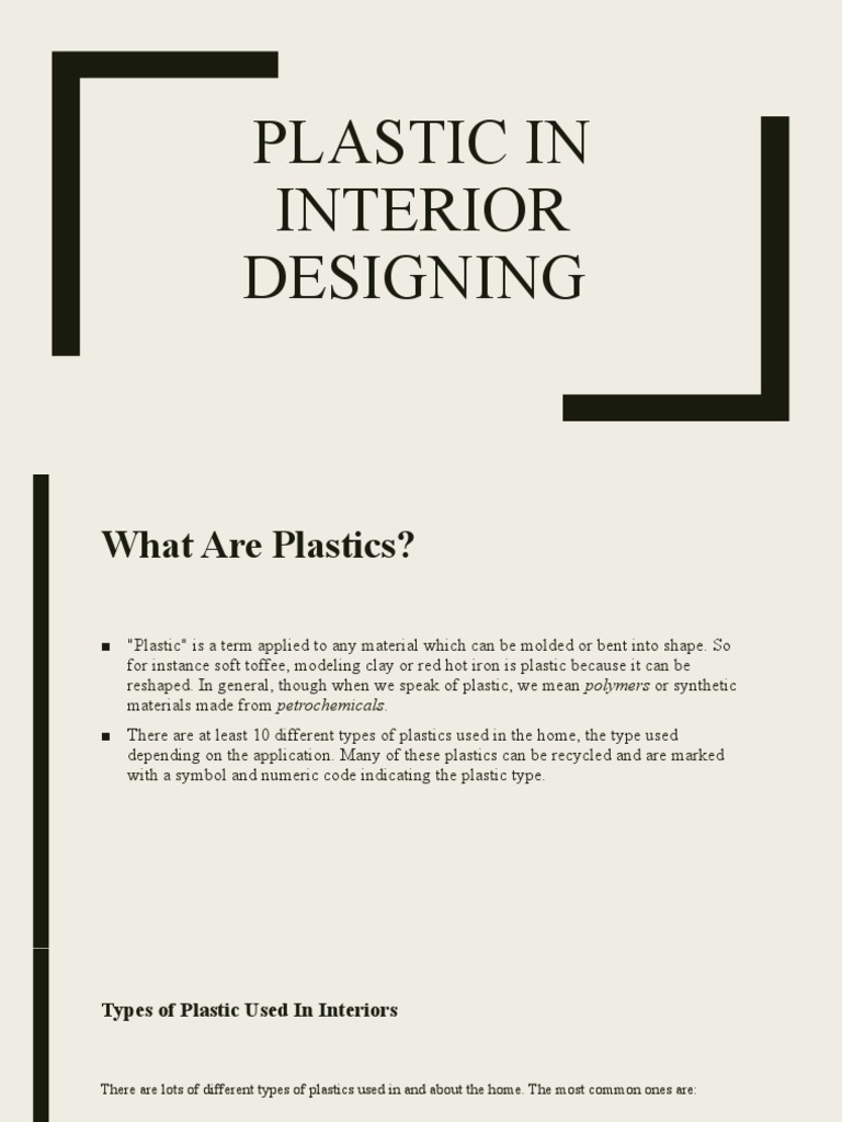 Plastic in Interior Designing | PDF | Thermoplastic | Plastic